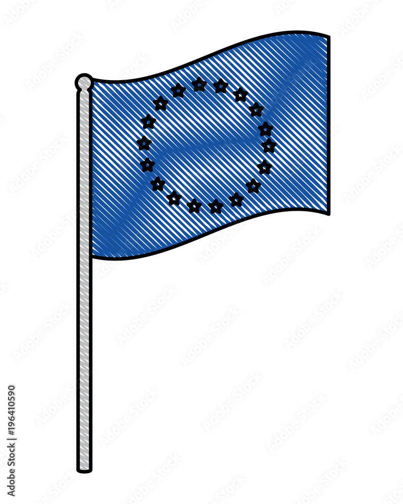 european union flag icon over white background, colorful design. vector ...