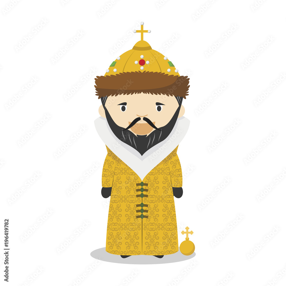 Vetor de Ivan IV of Russia (The Terrible) cartoon character. Vector ...
