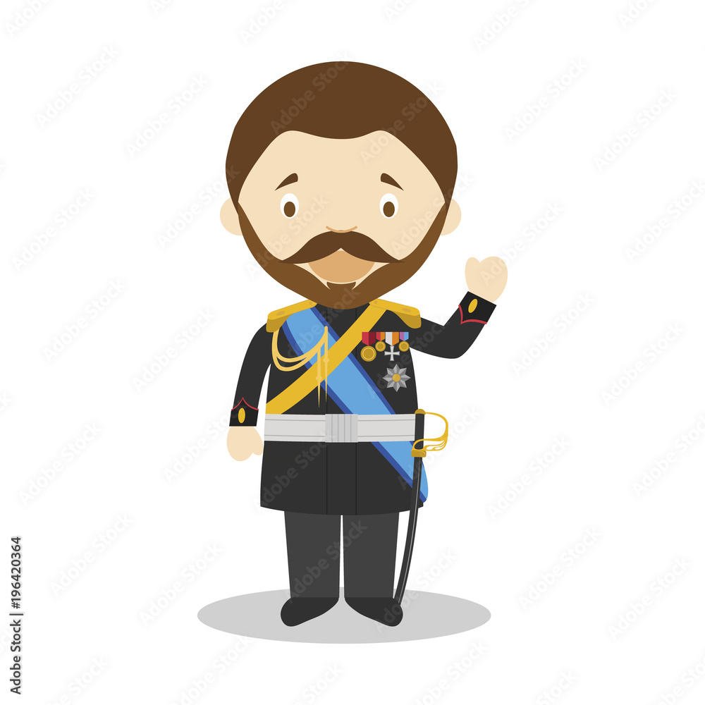 Tsar Nicholas II of Russia cartoon character. Vector Illustration. Kids ...