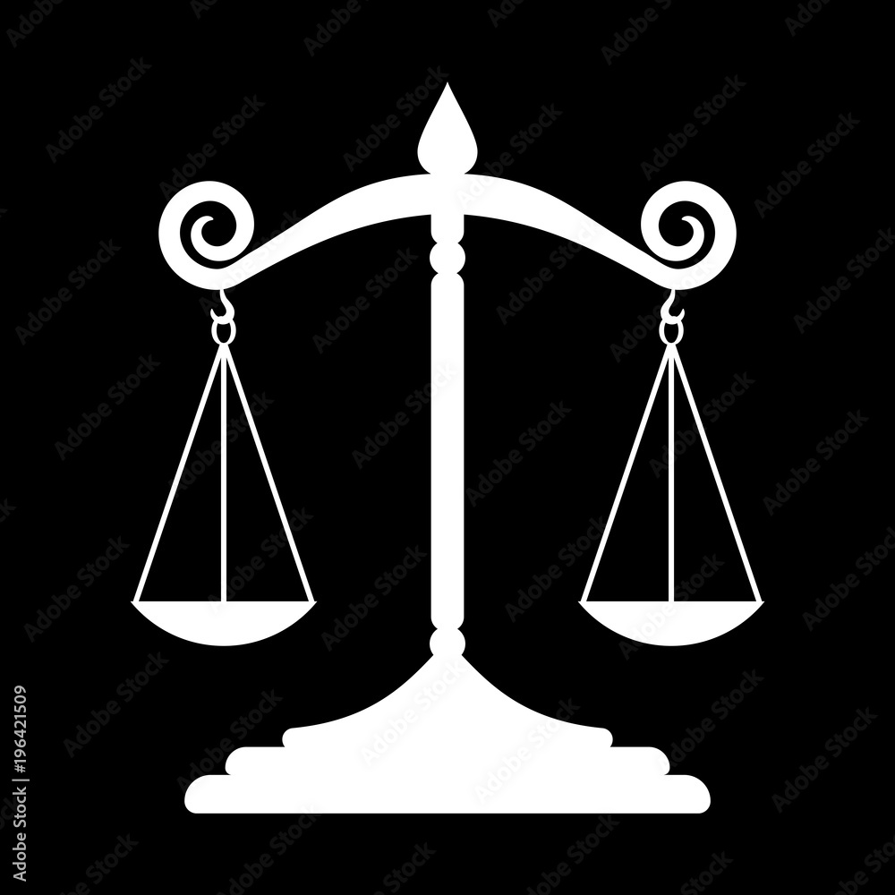 Black And White Scales Of Justice