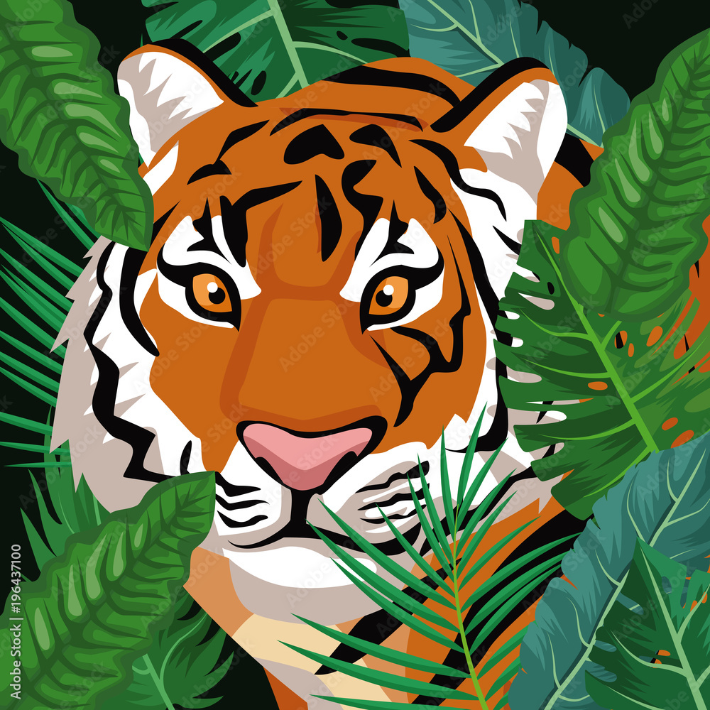 Tiger In The Jungle Drawing