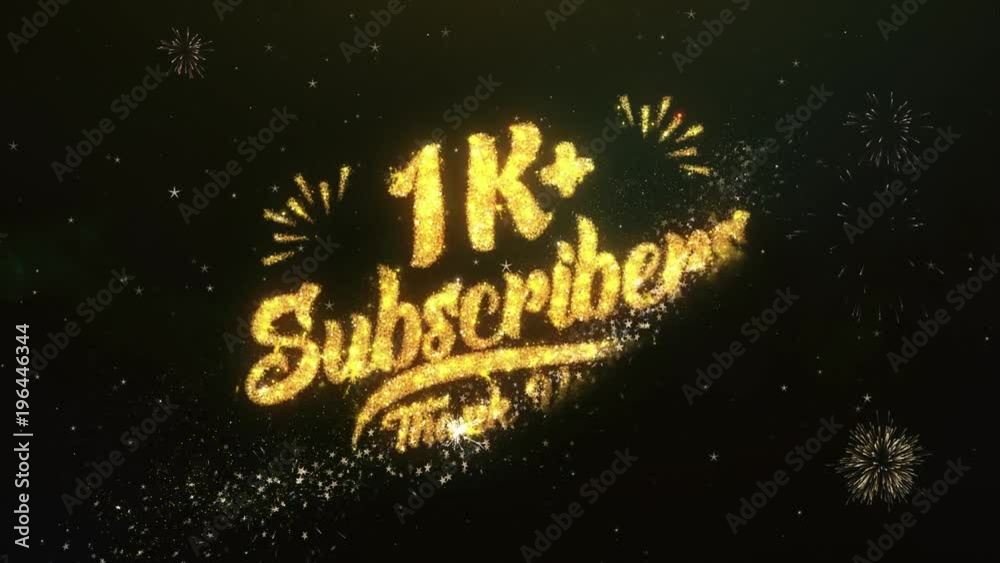 1K+ Subscribers Text Greeting and Wishes card Made from Glitter ...
