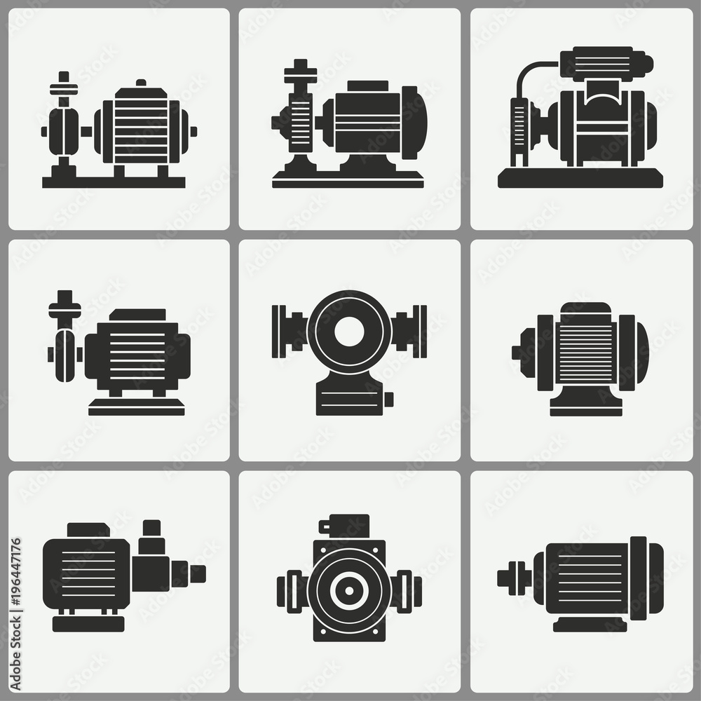 Water pump icons set. Stock Vector | Adobe Stock