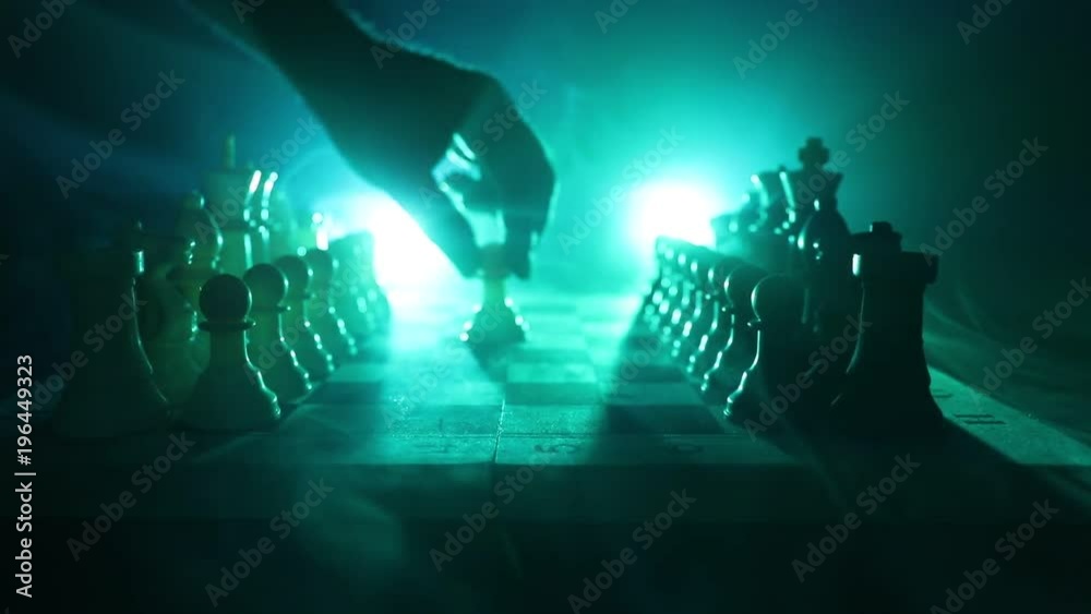 Vidéo Stock Slider shot. Chess board game concept of business ideas and ...