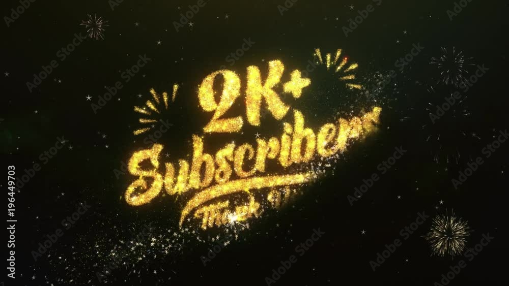 2K+ Subscribers Text Greeting and Wishes card Made from Glitter ...