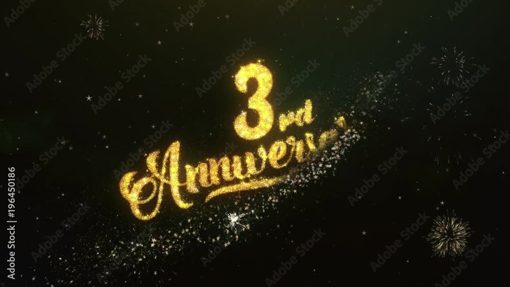 3rd Anniversary Anniversary Text Greeting and Wishes card Made from ...