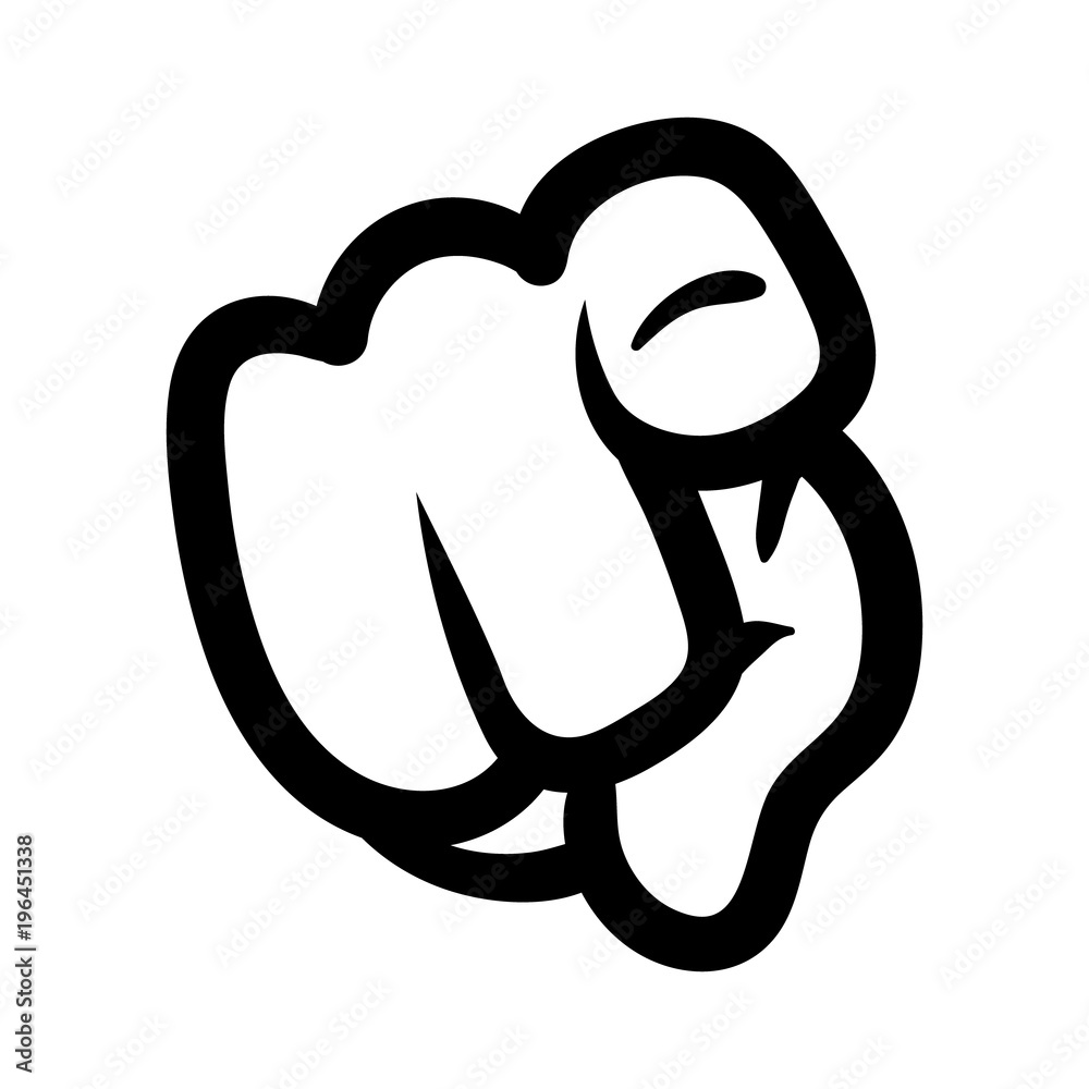 Cartoon Pointing Finger Stock Vector | Adobe Stock