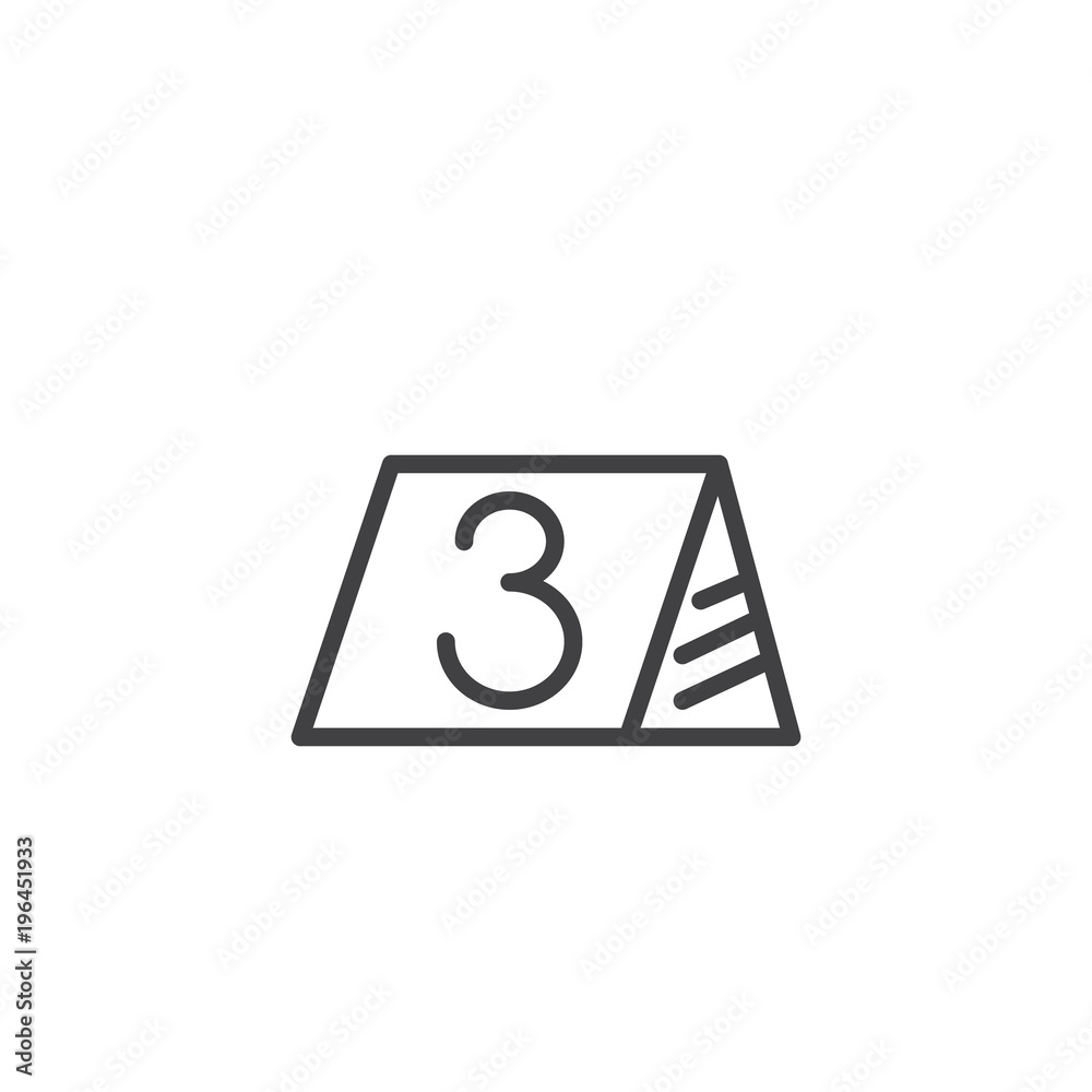 Evidence board number 3 outline icon. linear style sign for mobile ...
