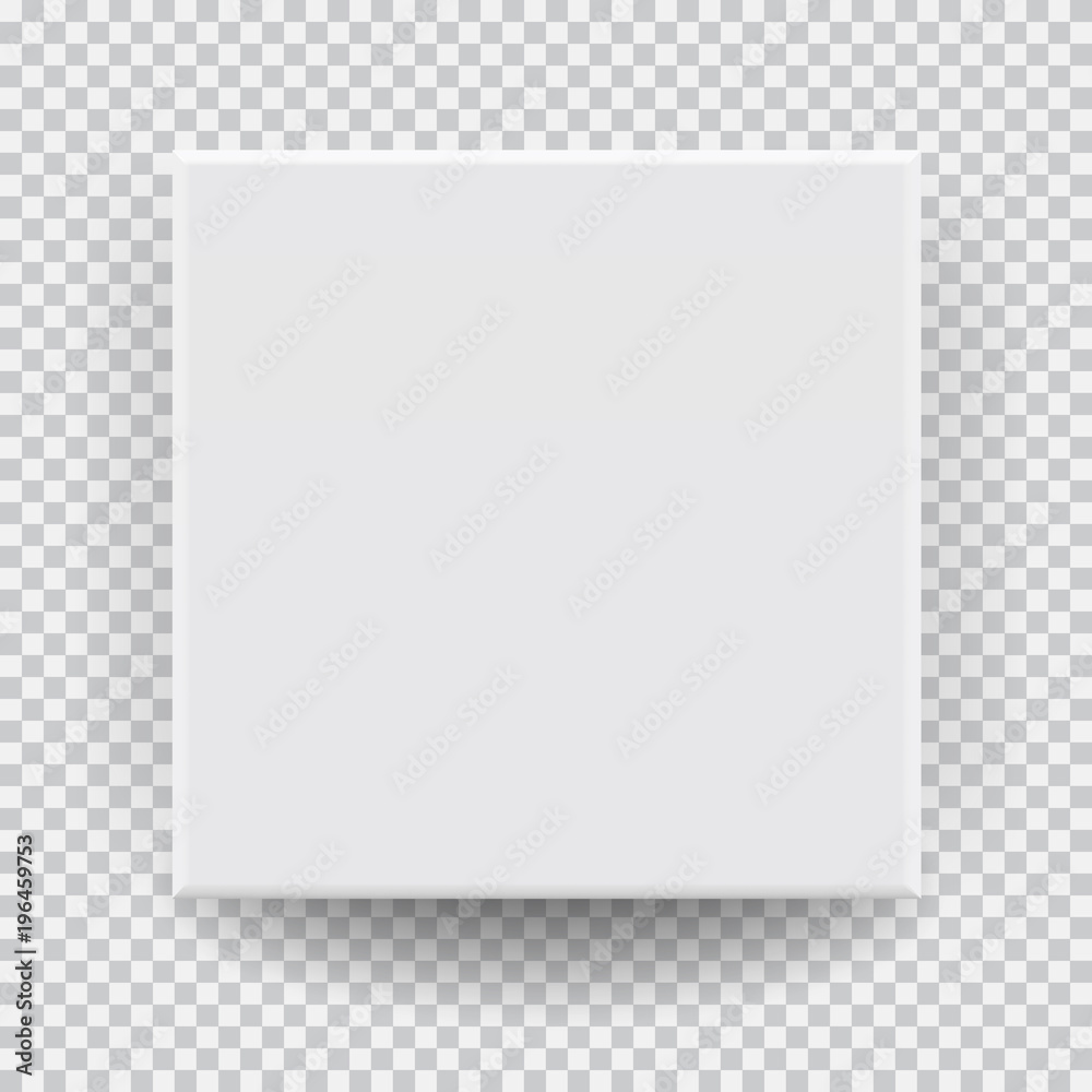 Box top view with shadow, mock up model 3D. Stock Vector | Adobe Stock
