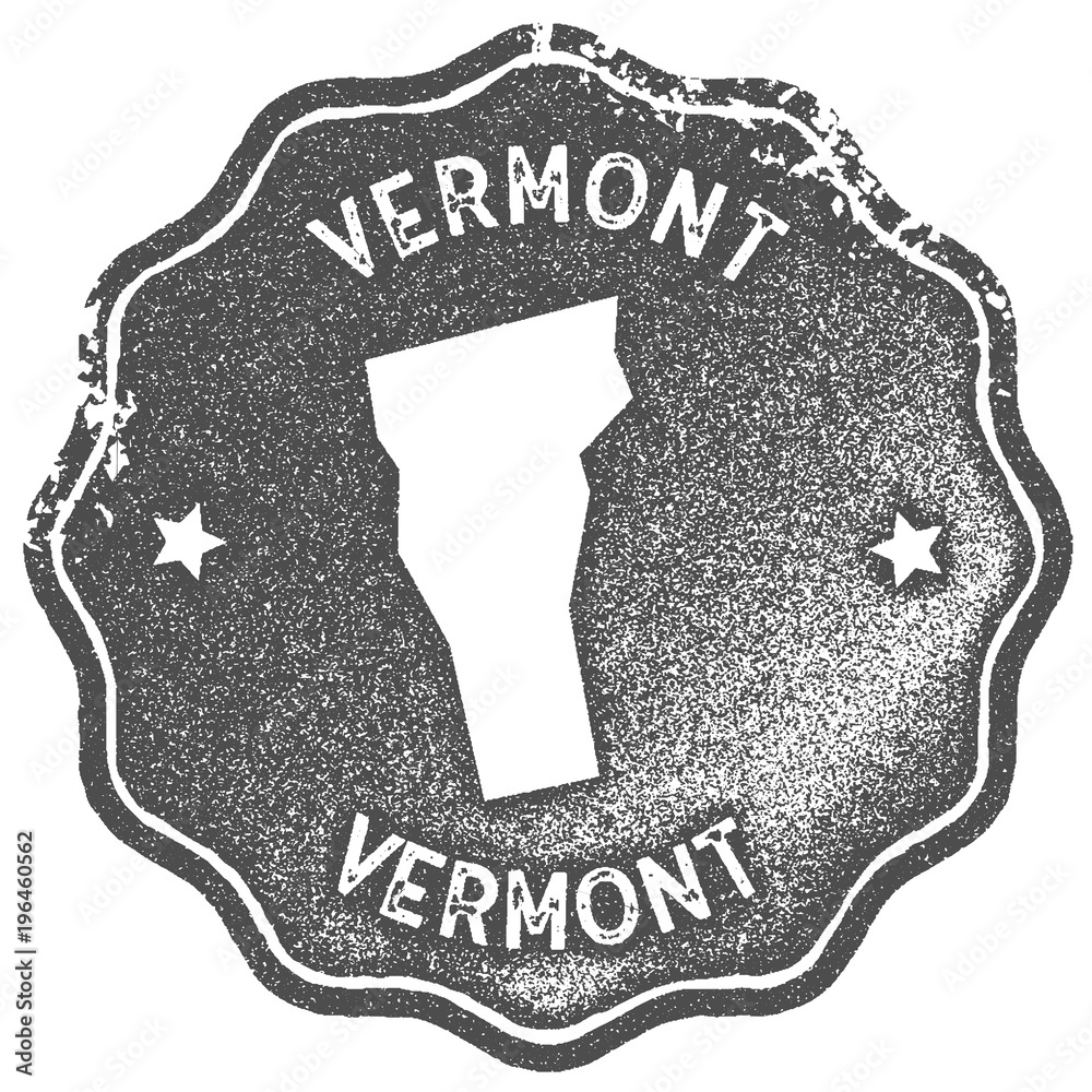 Vermont map vintage stamp. Retro style handmade label, badge or element ...