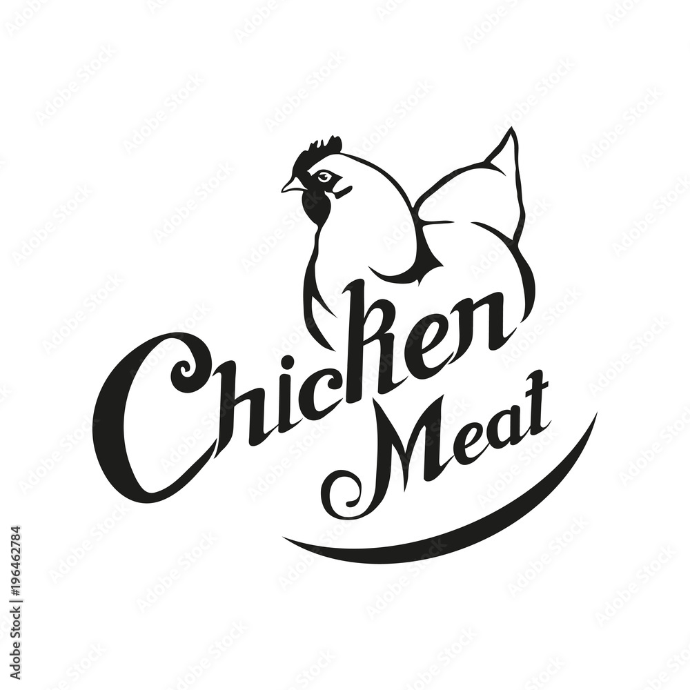 Chicken meat logo. Meat food.Chicken farming products. Fresh roast ...