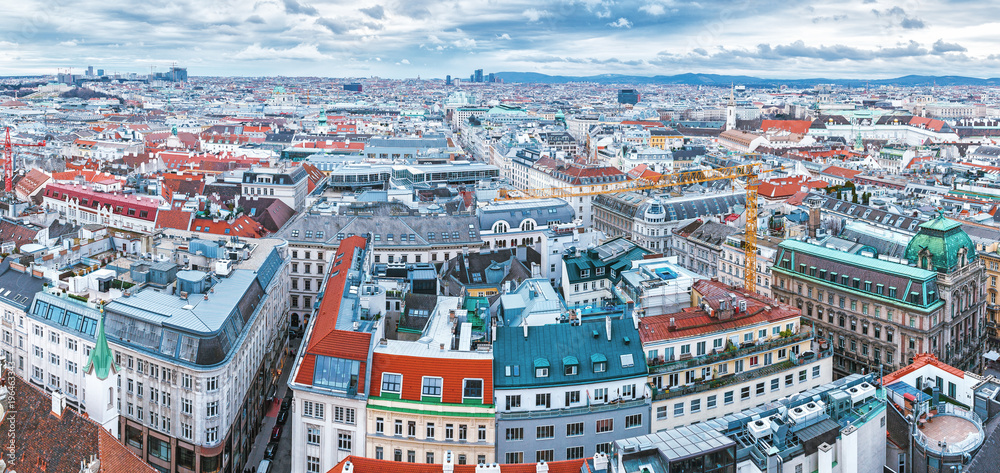 Vienna, Austria, Europe. Lovely skyline view from above of Vienna ...