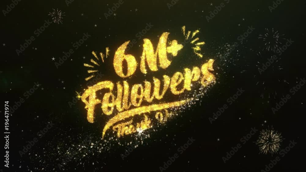 6M+ Followers Text Greeting and Wishes card Made from Glitter Particles ...