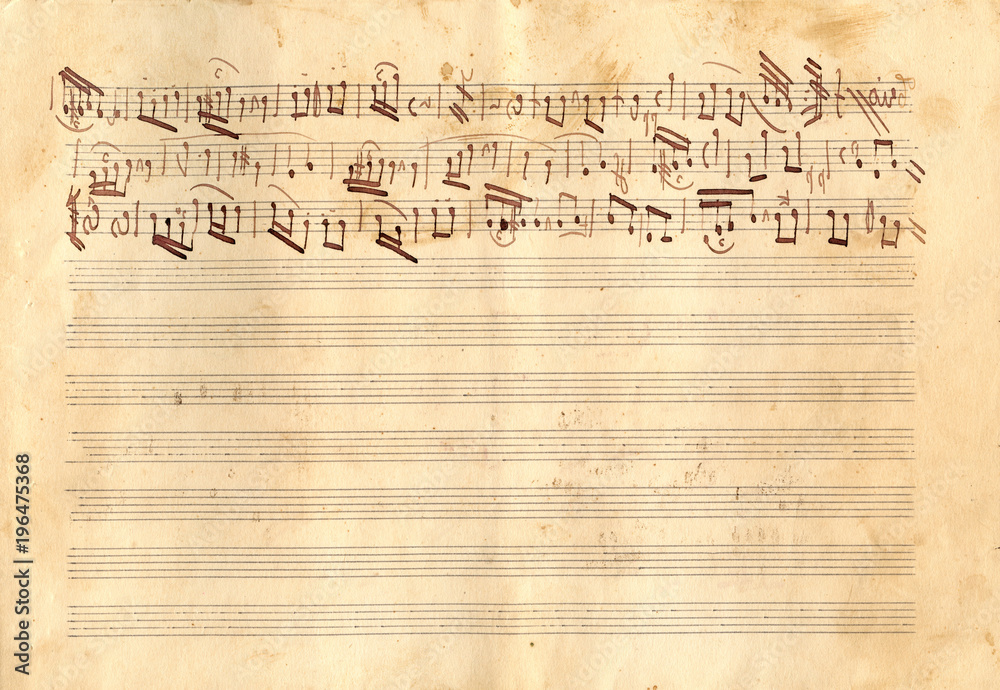 Antique Music Sheet Texture - Vintage Paper Texture Background Stock ...