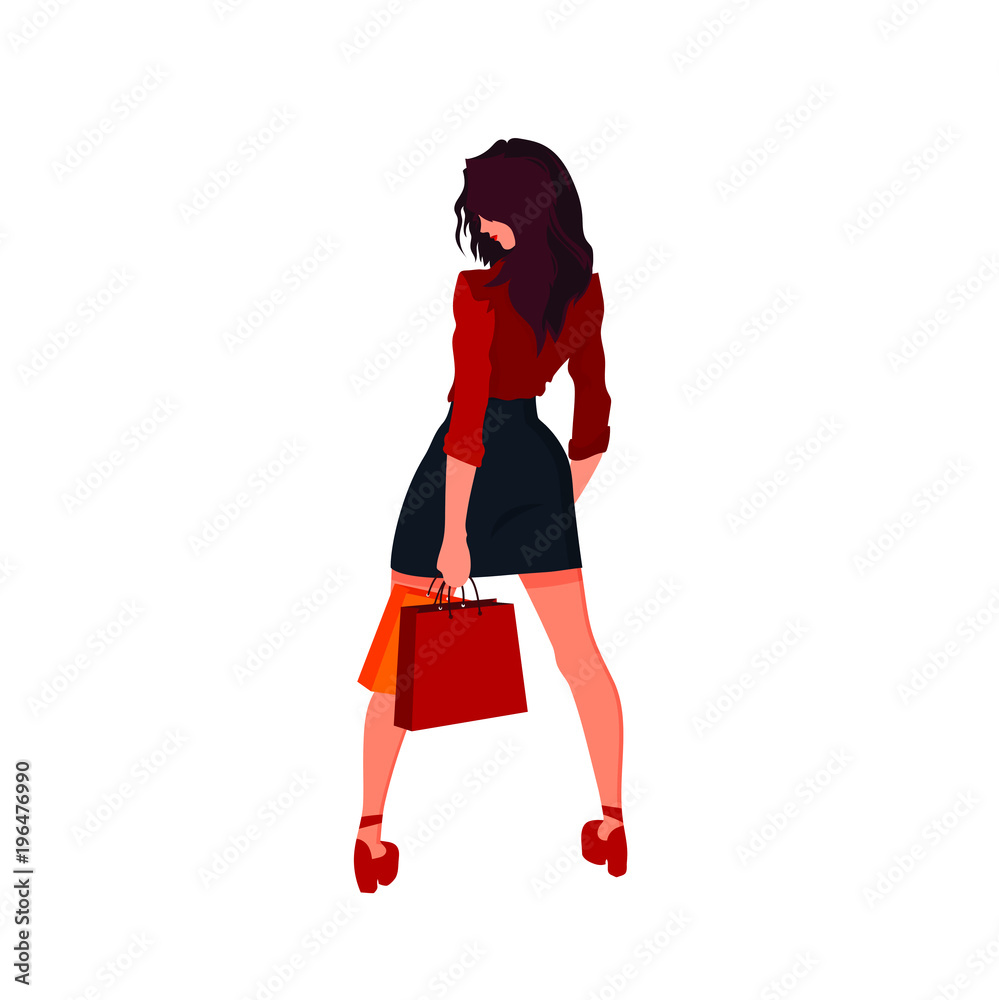 Sexy Girl Walking Cartoon