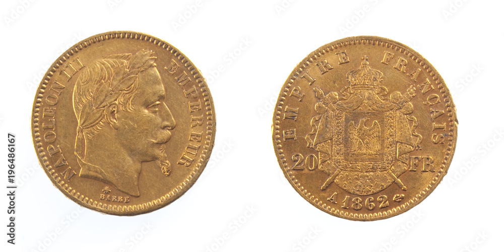 Photo & Art Print Gold coin of Napoleon III Emperor France front and ...