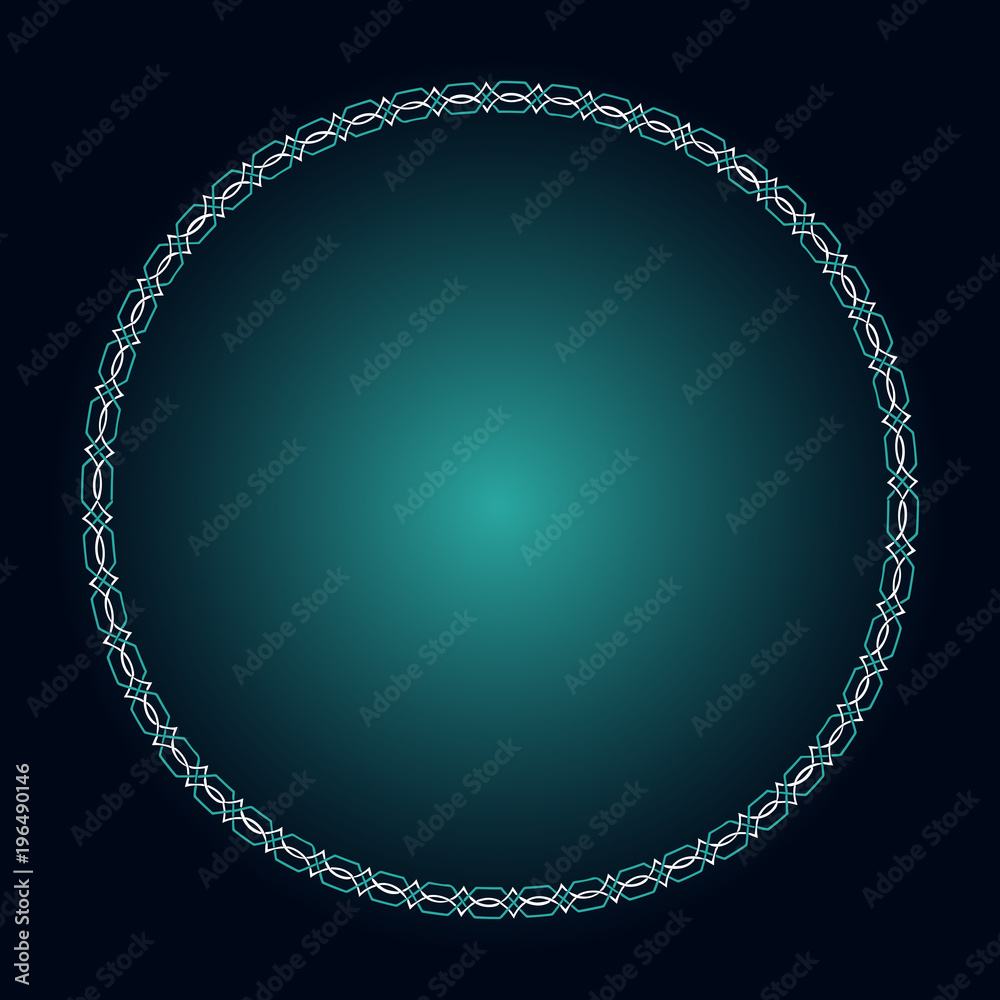 Glowing gothic frame. Celtic style. Blue and light blue glowing ...