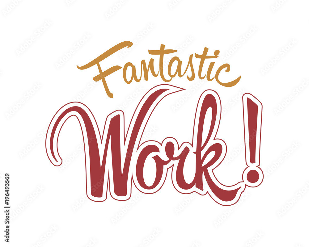 fantastic work alphabet typography font text image vector icon Stock ...