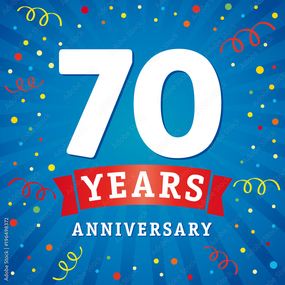 70 years anniversary logo celebration card. 70th years anniversary ...