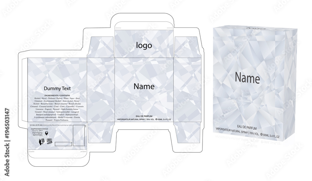 Packaging design, white and grey luxury box design template and mockup ...