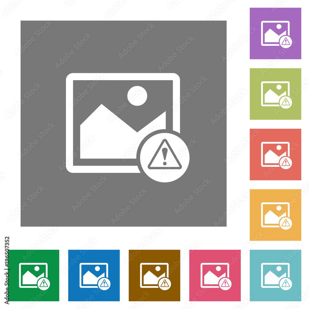 Image warning square flat icons Stock Vector | Adobe Stock