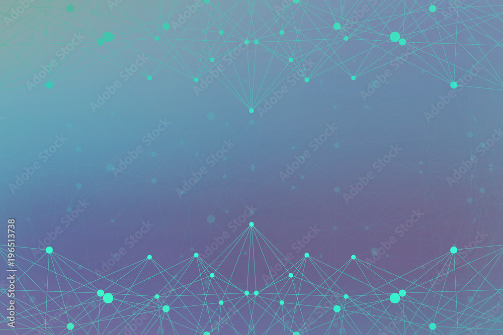 Geometric graphic background molecule and communication. Big data ...
