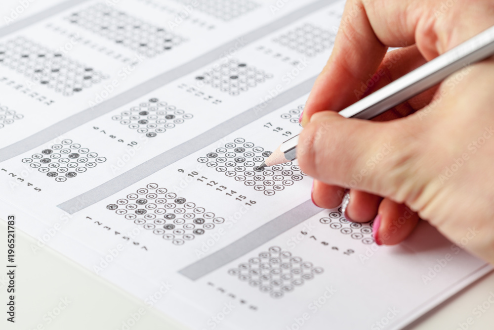 Test score sheet with answers Stock Photo | Adobe Stock