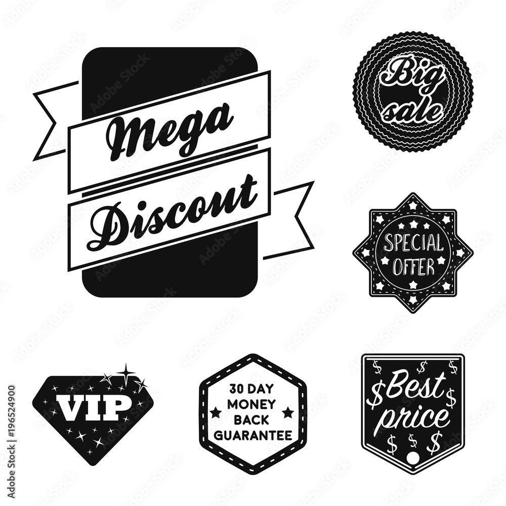 Different label black icons in set collection for design. Index and ...