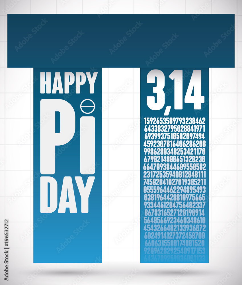 Pi Day Design with Pillar Structure like Pi Symbol, Vector Illustration ...