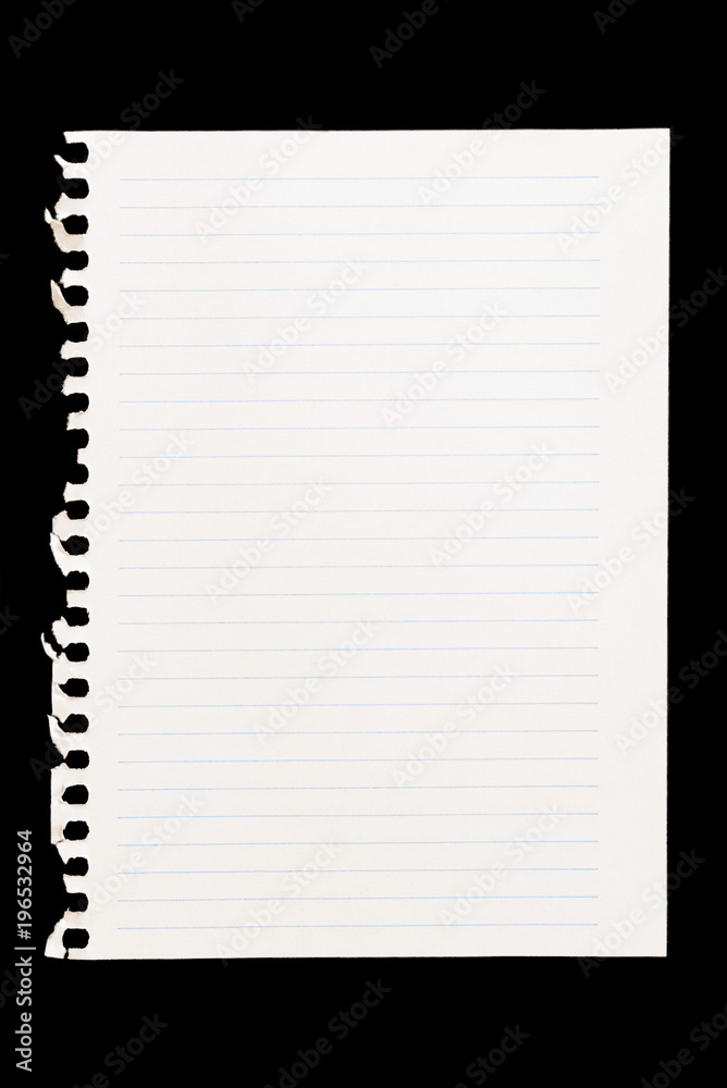 Sheet of notebook to be used as background image in compositions Stock ...