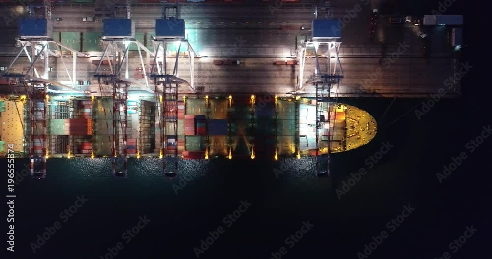 Video Container ship in export and import business and logistics ...