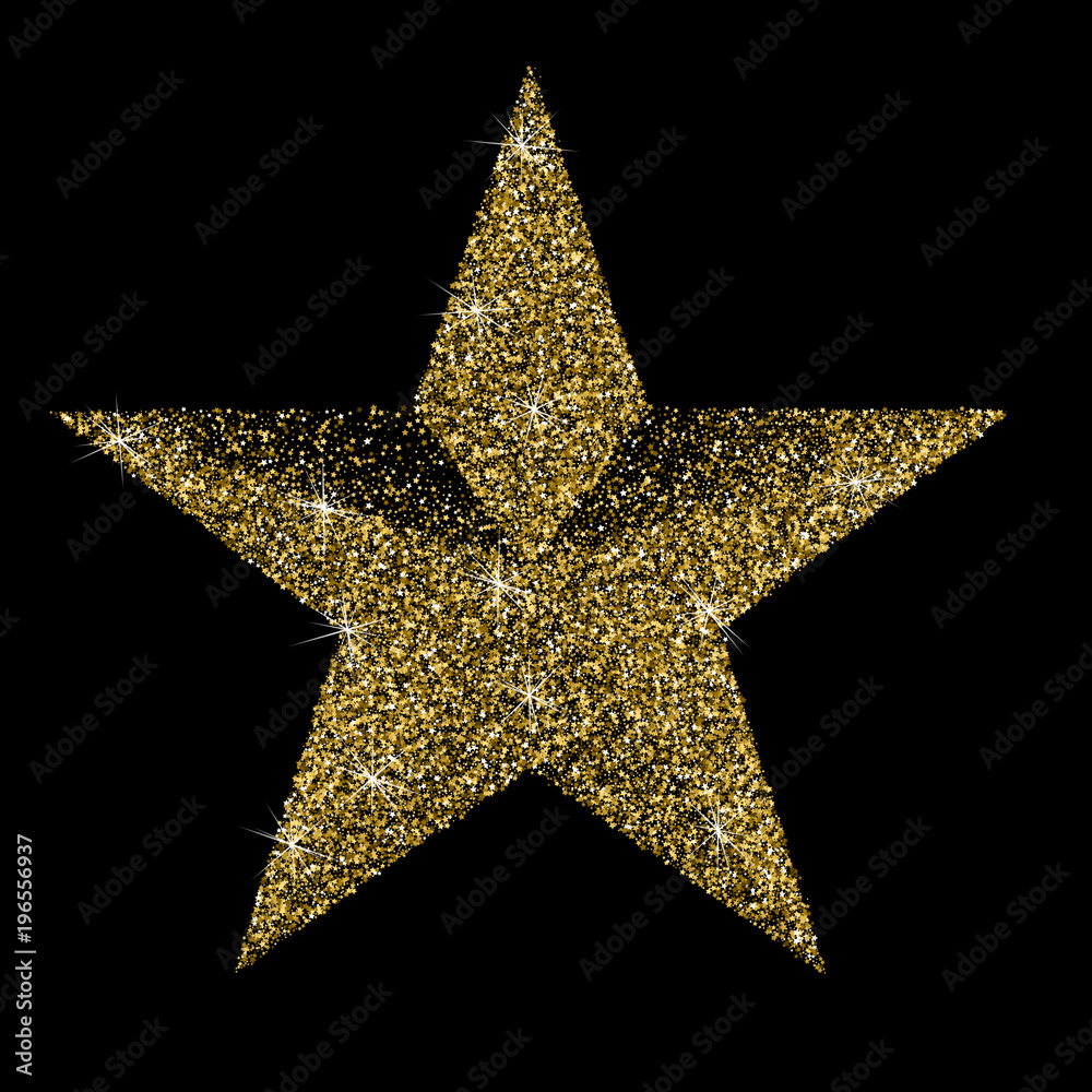 Vector luxury gold star. A beautiful golden star, consisting of many ...
