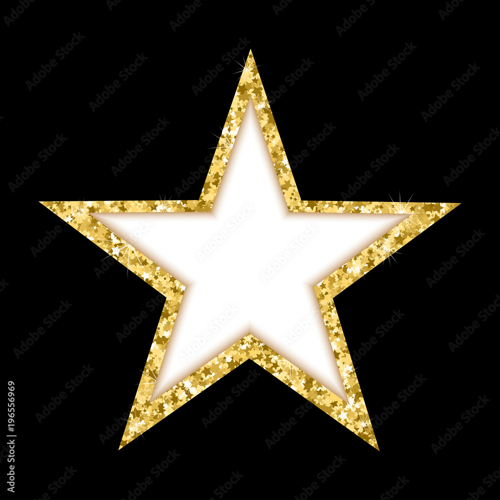 Vector luxury gold star. A beautiful golden star, consisting of many ...