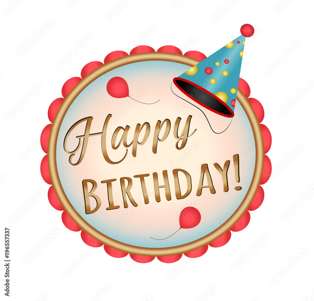 Happy birthday icon vector Stock Vector | Adobe Stock