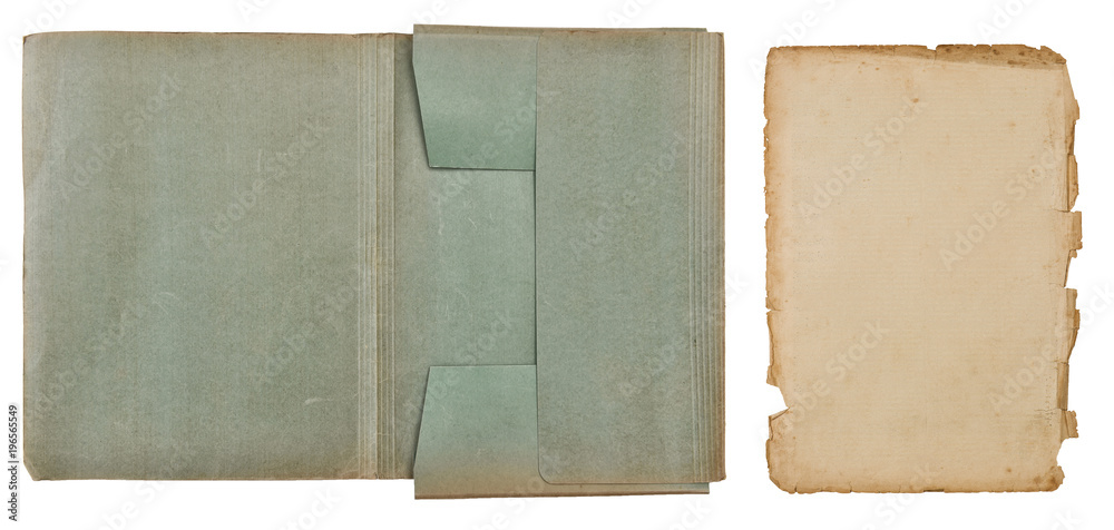 Used paper vintage folder isolated white background Stock Photo | Adobe ...