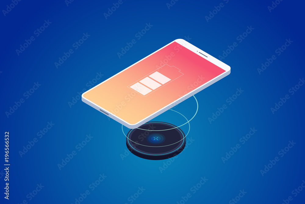 Wireless charger for smartphone. Modern technologies. Image charging on ...