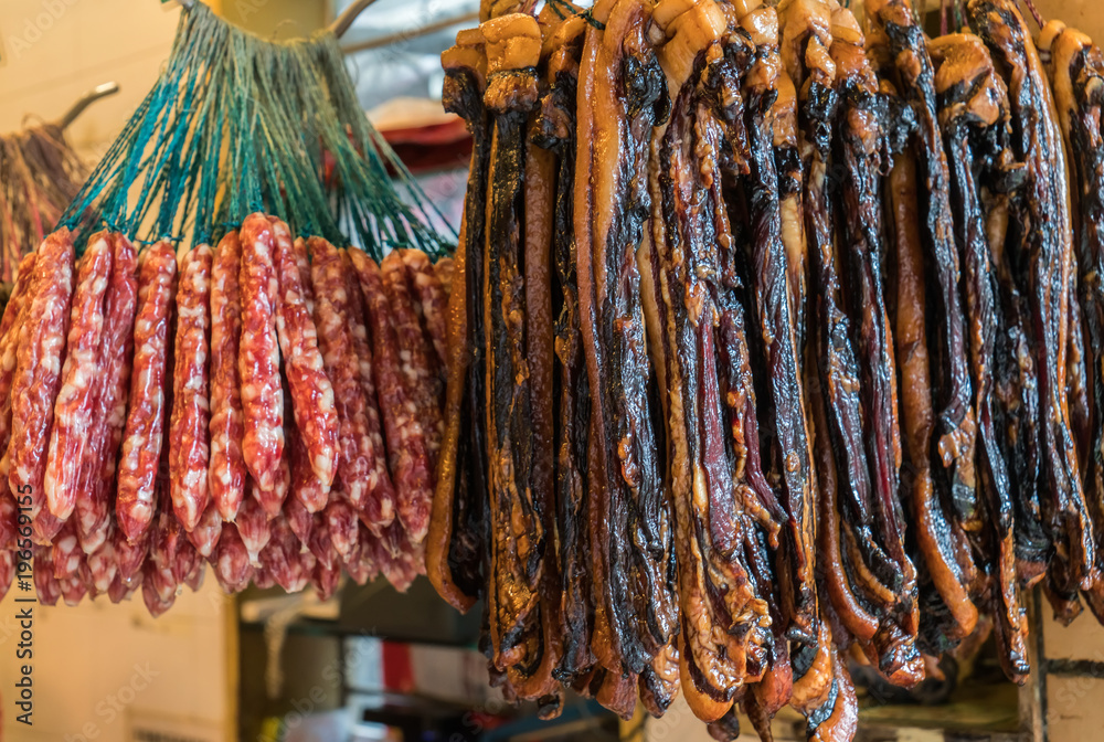 Guangzhou Chinese preserved meat, sausage Stock Photo | Adobe Stock