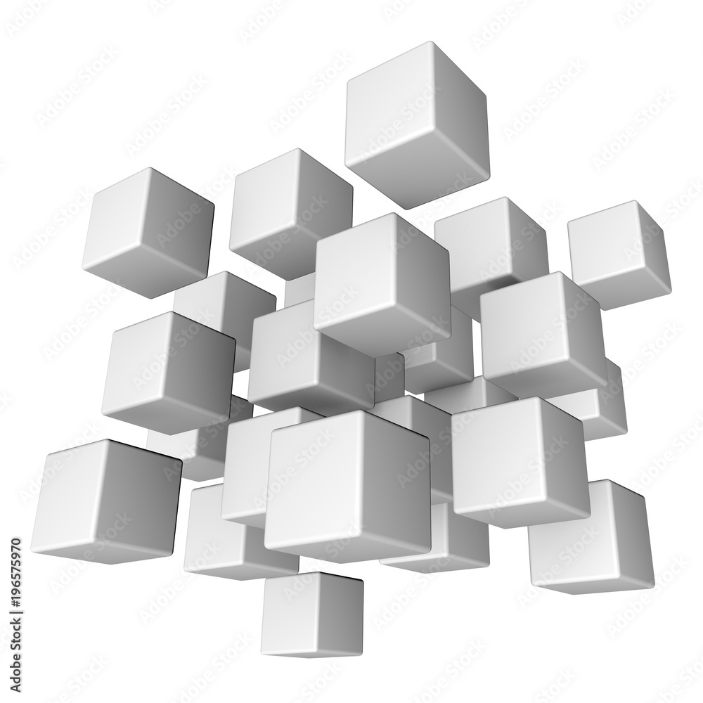 Composition With 3d Cubes Stock Illustration | Adobe Stock