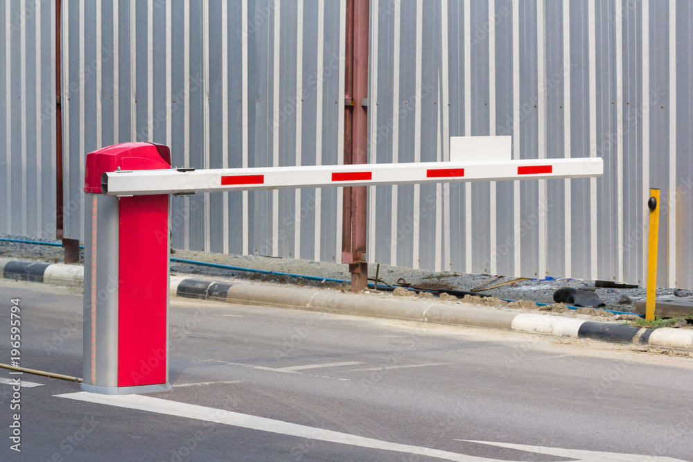 car park barrier, automatic entry system for construction site Stock ...