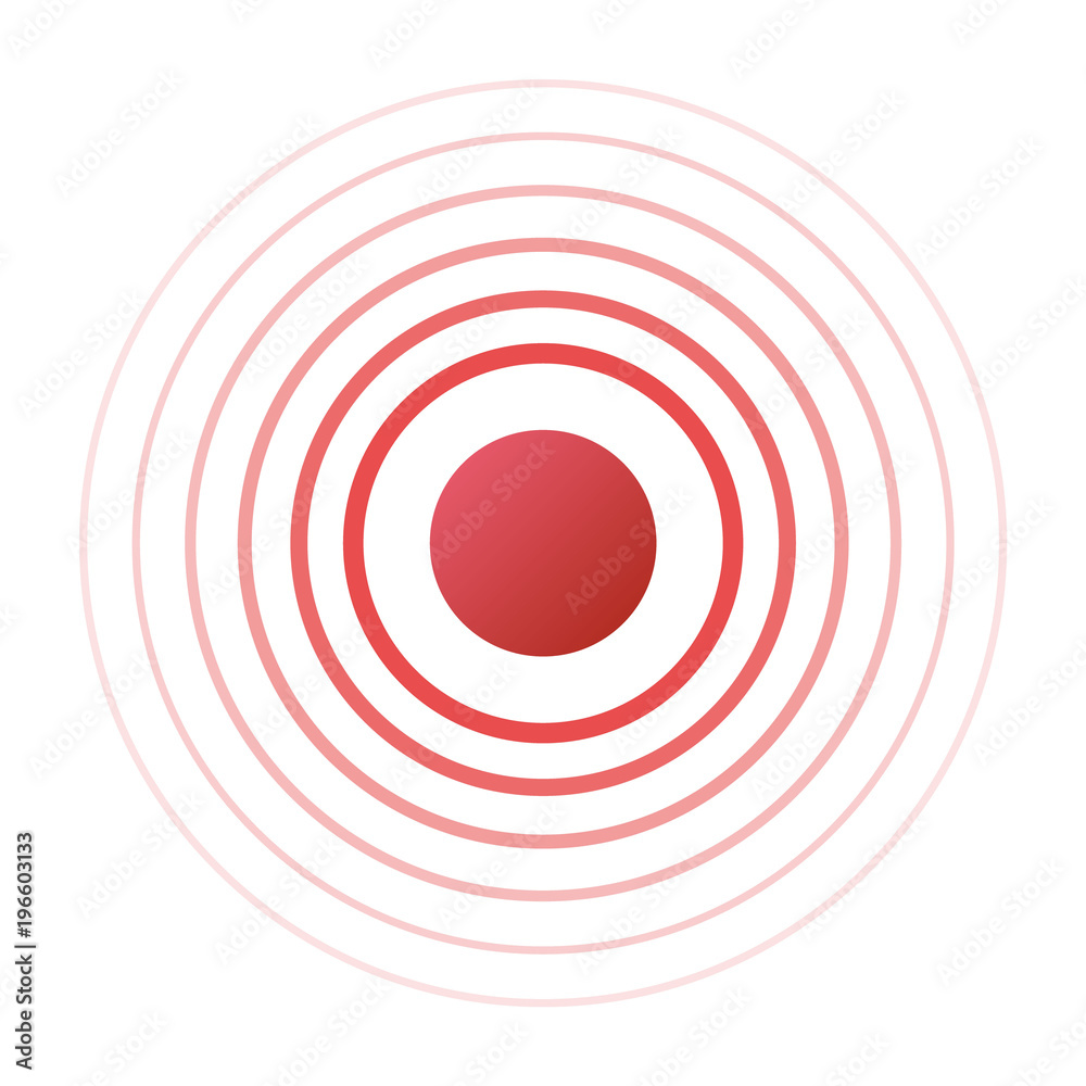Isolated vector red ring. Pain circle. Symbol of pain. For your medical ...