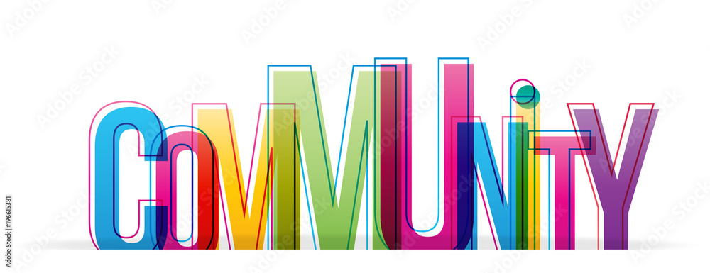 Community colorful letters. Vector illustration. Stock Vector | Adobe Stock