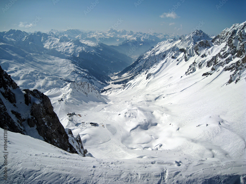Mountain Cliff Edge Snow