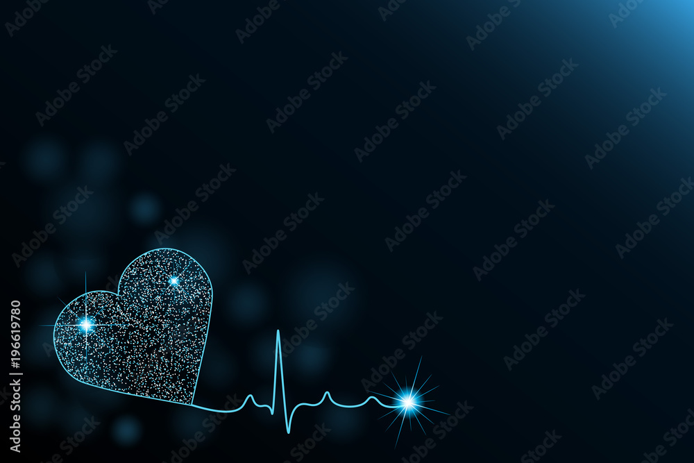 Medical Background with heart cardiogram illustration. Cardiology ...