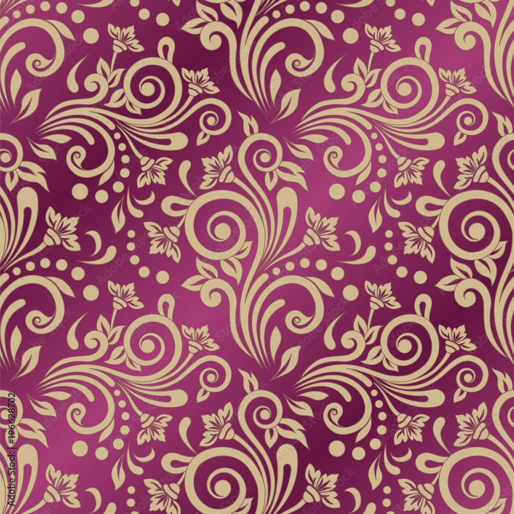 Vector seamless border in Victorian style. Classic vintage background ...