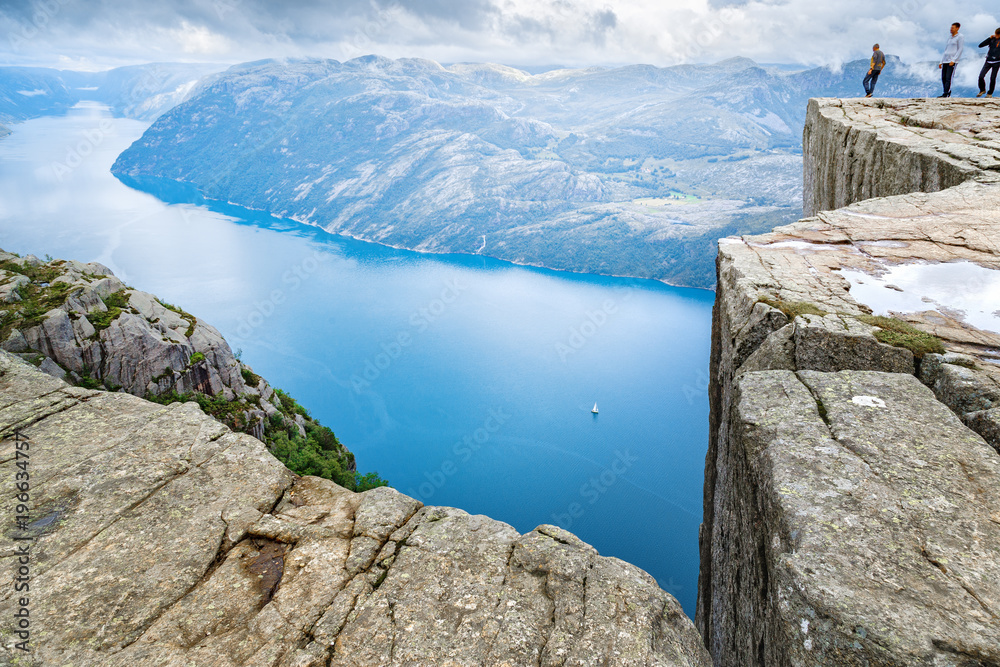 Norway, Scandinavia, Europe. Spectacular view on Lysefjord and ...