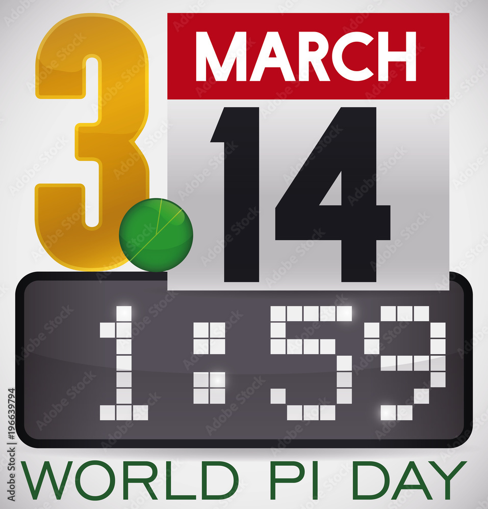 Elements forming Pi Value to Celebrate in World Pi Day, Vector ...