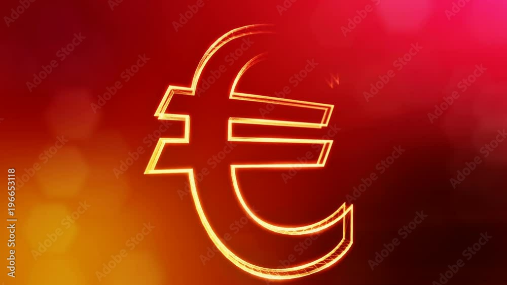 Animation icon or emblem of Euro Logo. Financial background made of ...