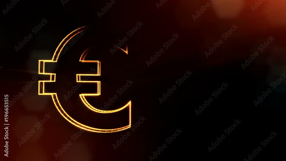 Vídeo do Stock: Animation icon or emblem of Euro Logo. Background made ...
