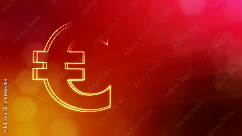 Video Stock Animation icon or emblem of Euro Logo. Background made of ...