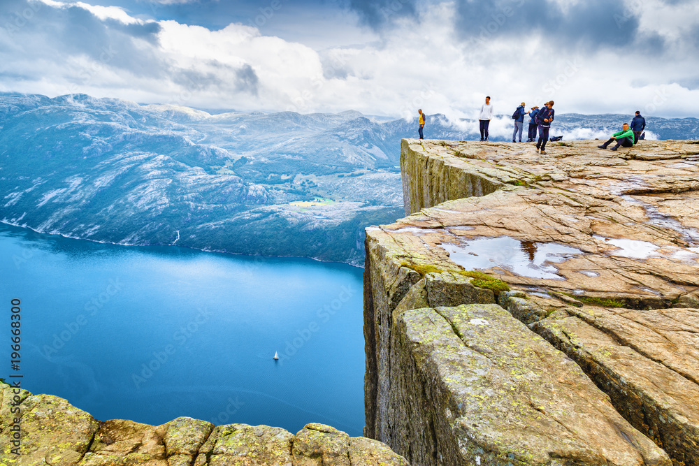 Norway, Scandinavia, Europe. Spectacular view on Lysefjord and ...